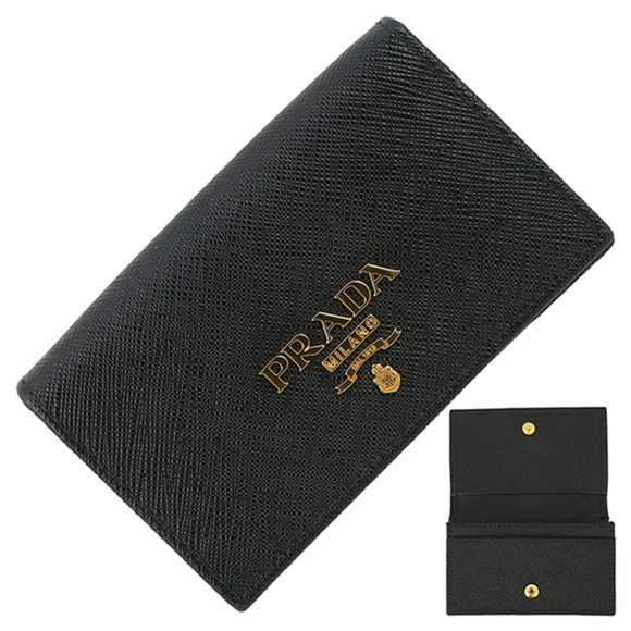 Prada | Bags | Prada Business Card Holder Saffiano Metal Leather ...